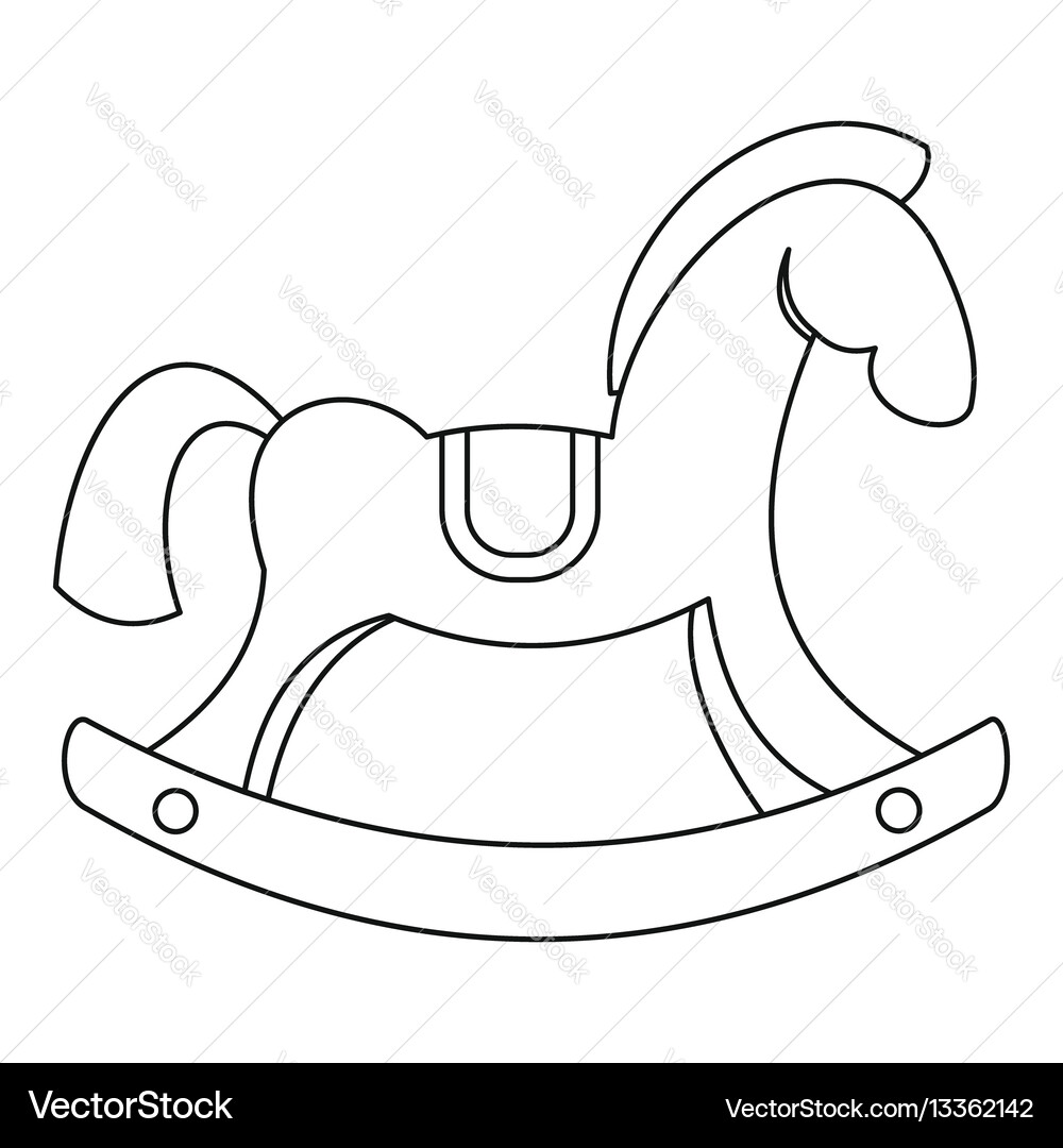 Toy horse icon outline style Royalty Free Vector Image