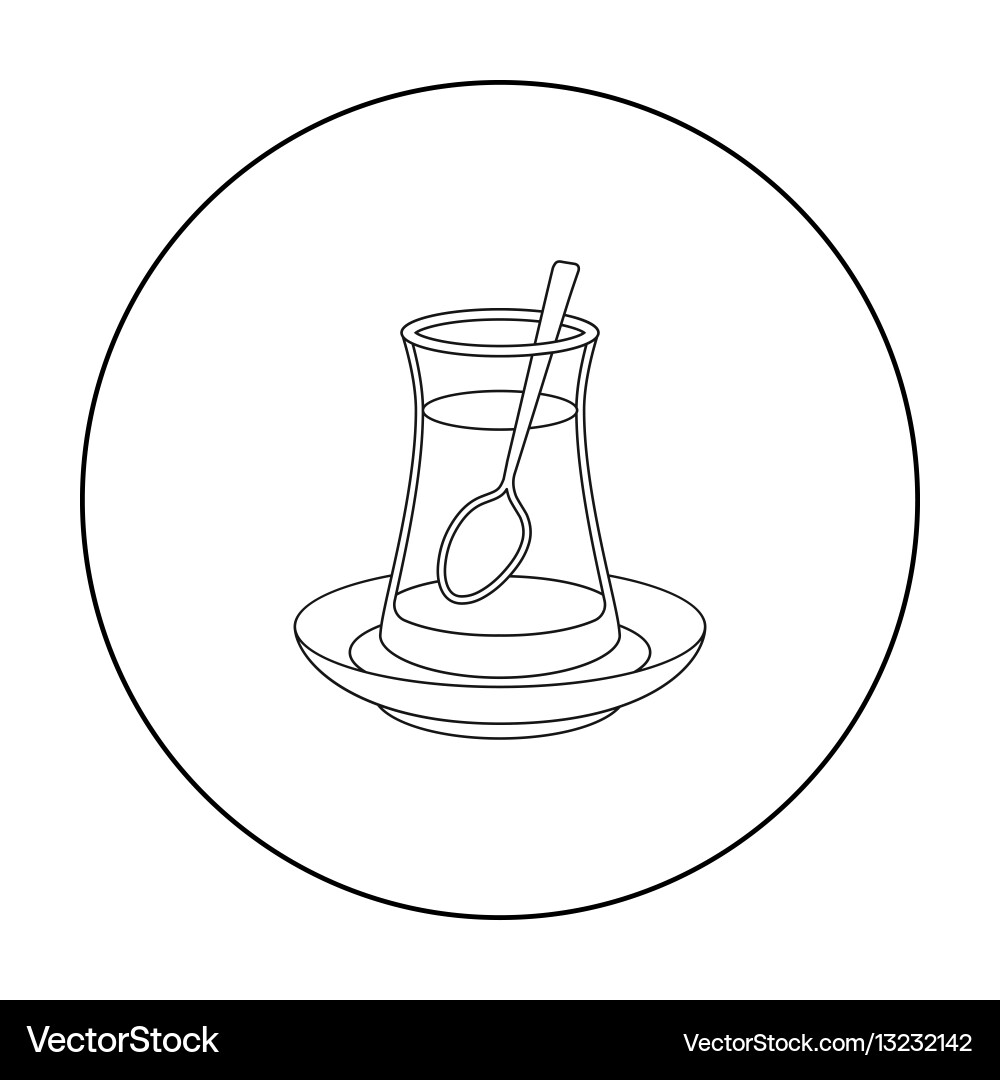 Turkish tea icon in outline style isolated on Vector Image