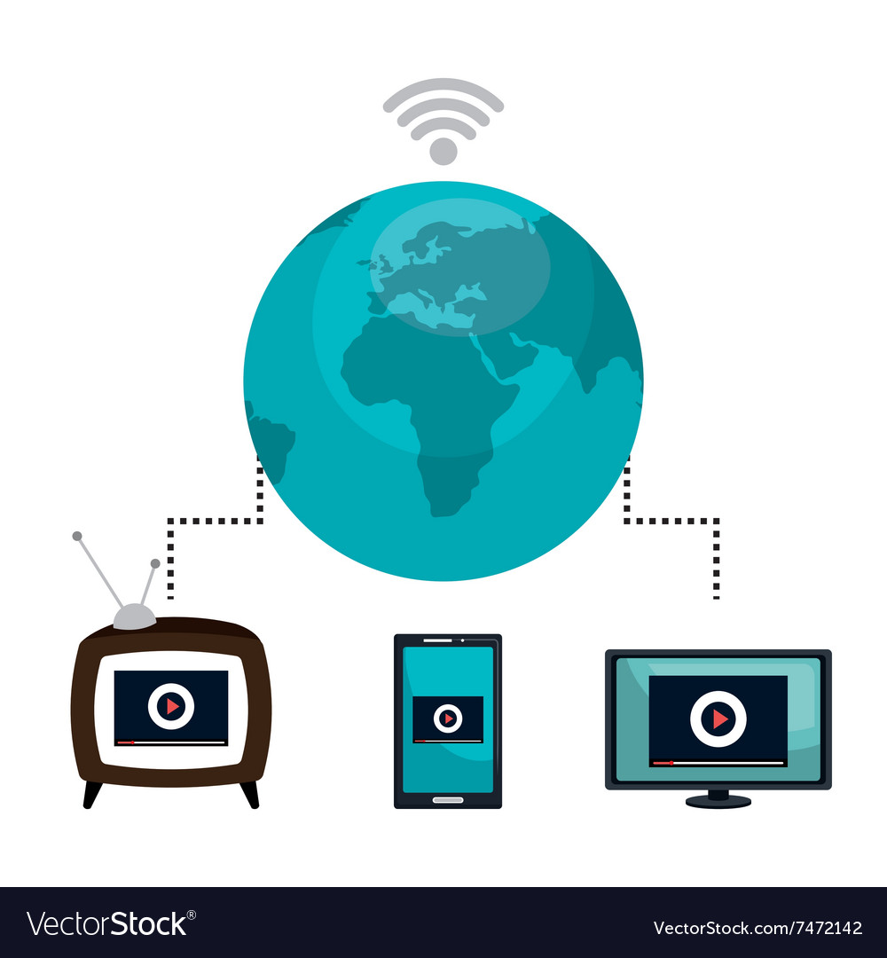 Tv live stream Royalty Free Vector Image - VectorStock