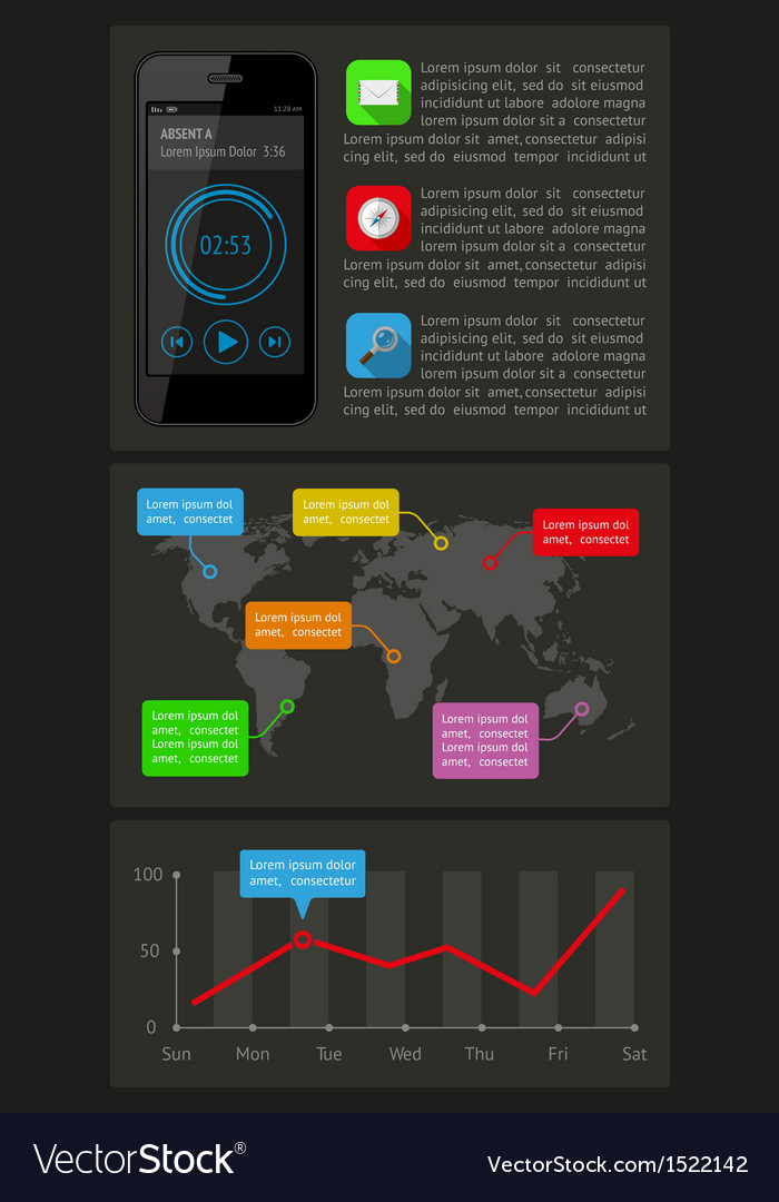 Ui infographics and web elements Royalty Free Vector Image