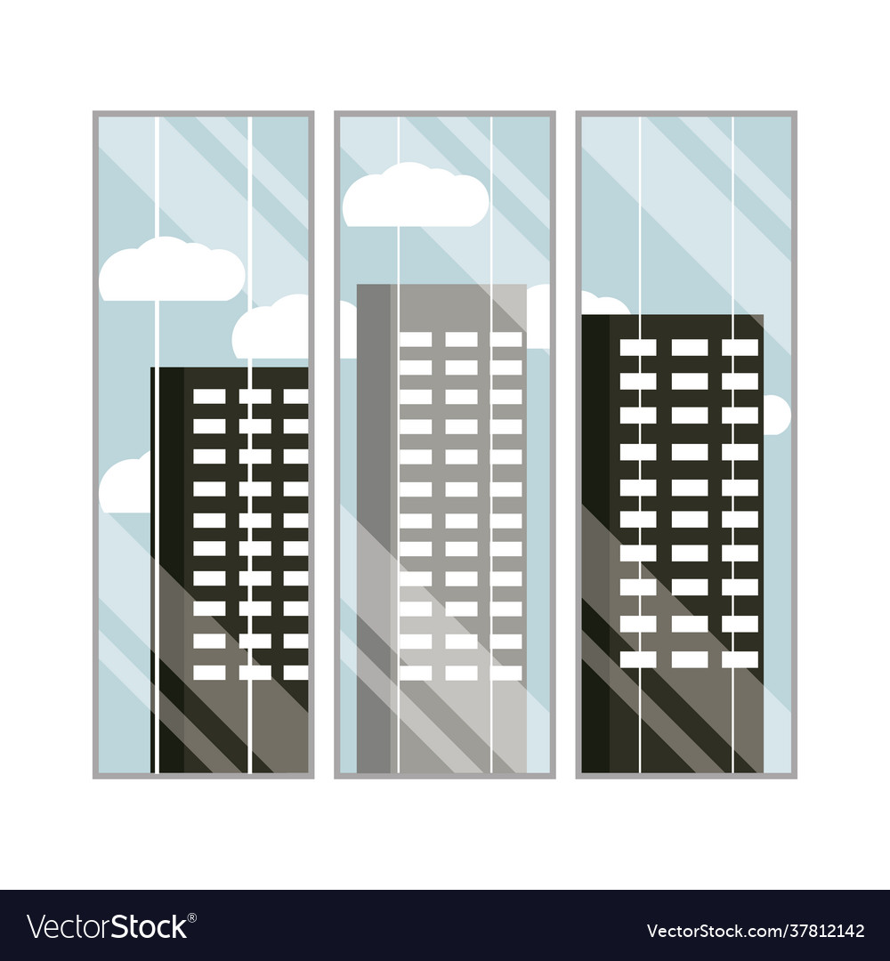 Window buildings view Royalty Free Vector Image