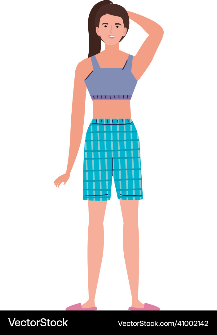 Woman wearing sleepwear Royalty Free Vector Image
