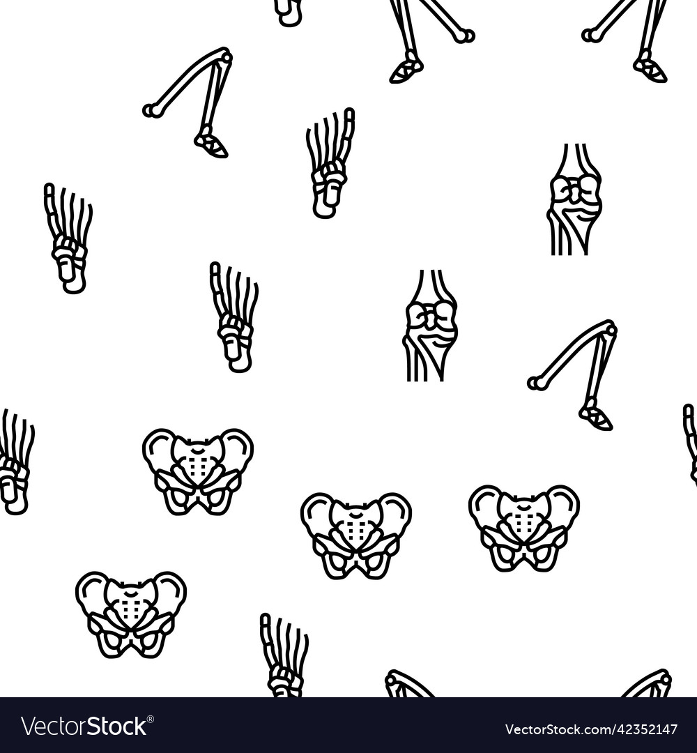 Bone Human Skeleton Structure Seamless Royalty Free Vector