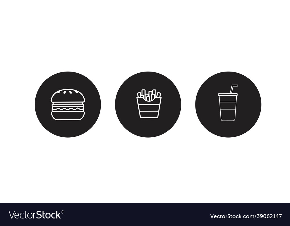 Burger icon set Royalty Free Vector Image - VectorStock