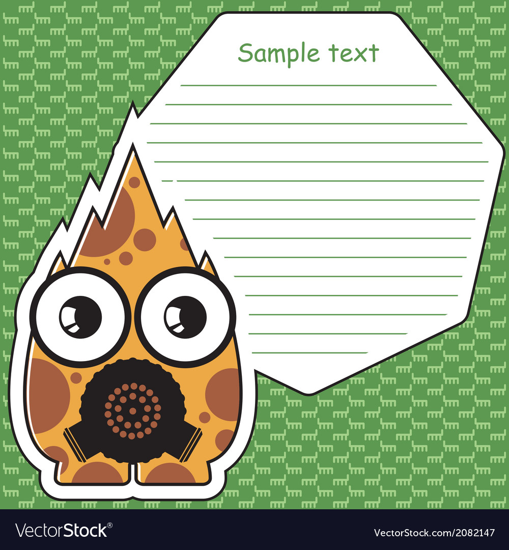 Cartoon monster with message cloud Royalty Free Vector Image