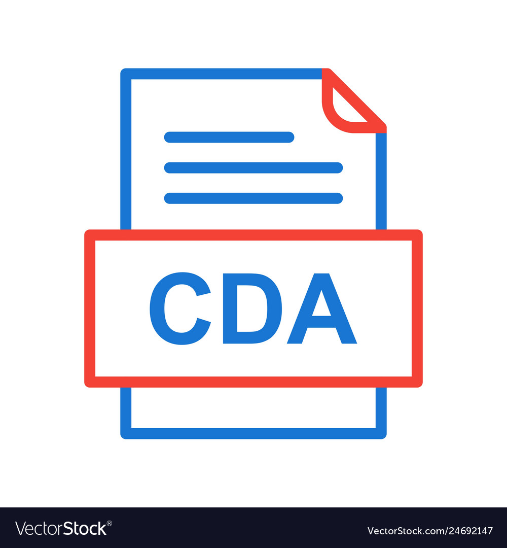 Cda file document icon Royalty Free Vector Image