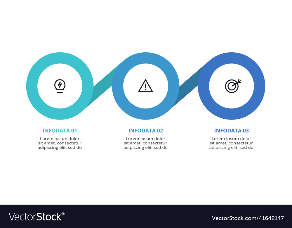 Creative concept for infographic with 3 steps Vector Image