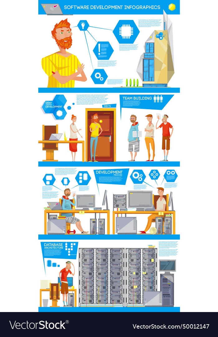 Database software development infographics Vector Image