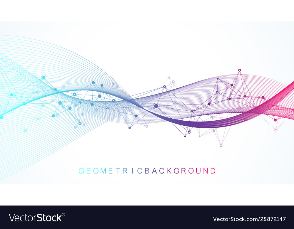 Digits Abstract Background With Connected Line Vector Image 3861