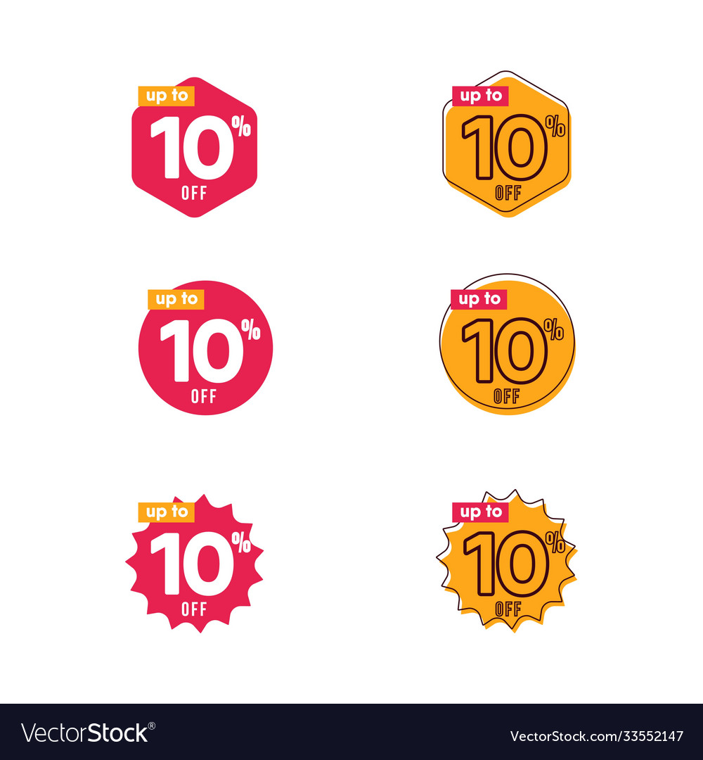 Discount set label template design Royalty Free Vector Image