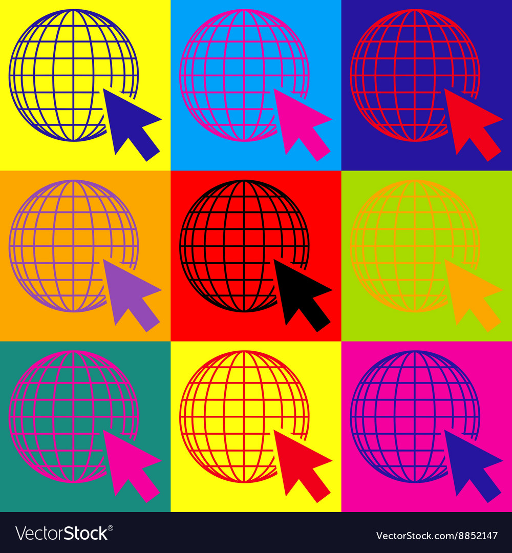 Earth globe with cursor Royalty Free Vector Image