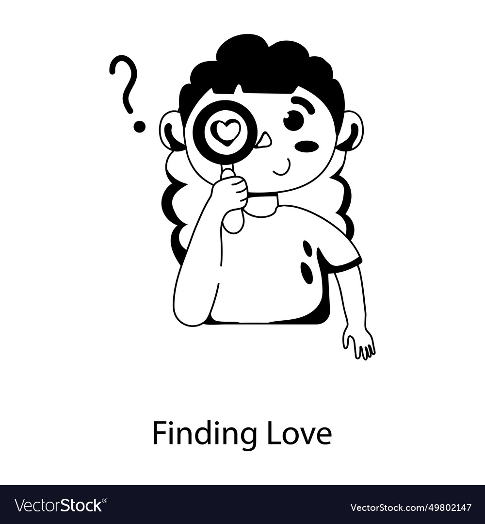 Finding love Royalty Free Vector Image - VectorStock