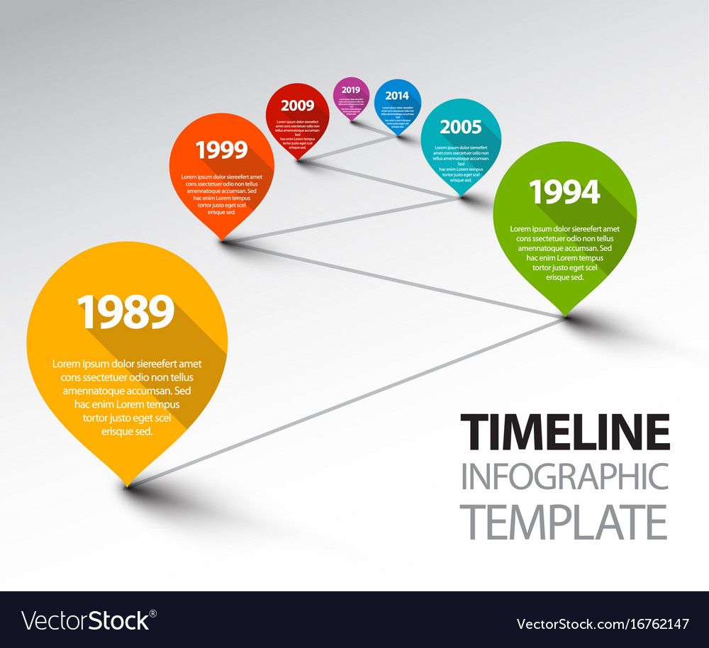 Fresh infographic timeline template with pointers Vector Image