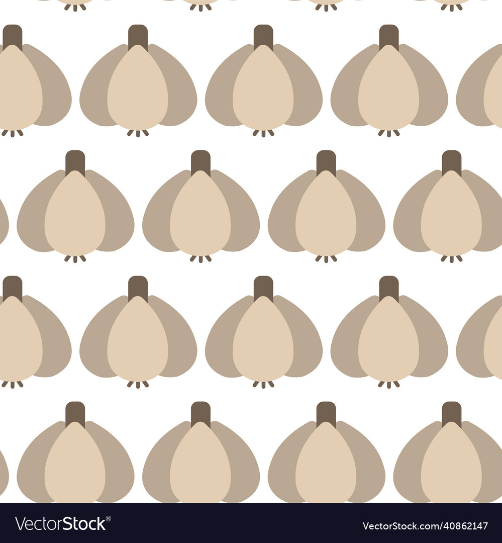 Garlic pattern isolated on white background Vector Image