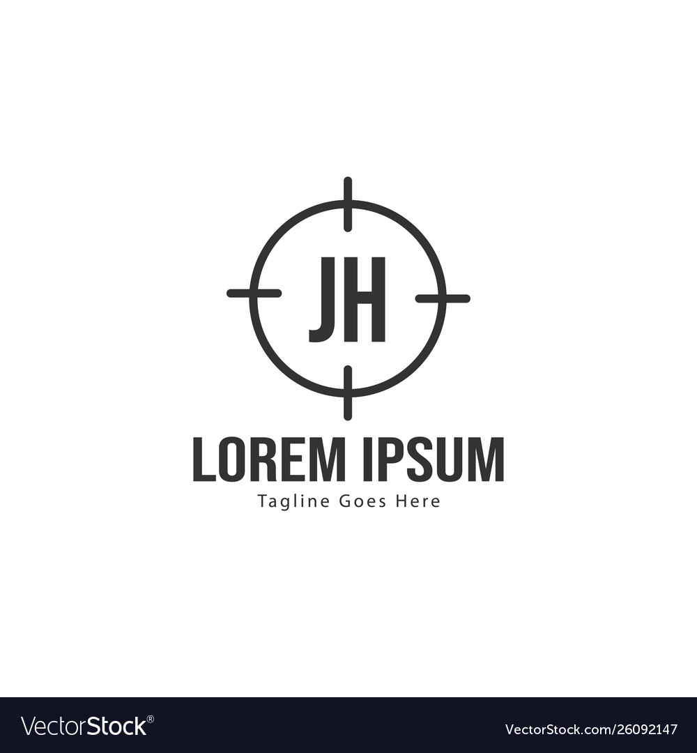 Initial jh logo template with modern frame Vector Image