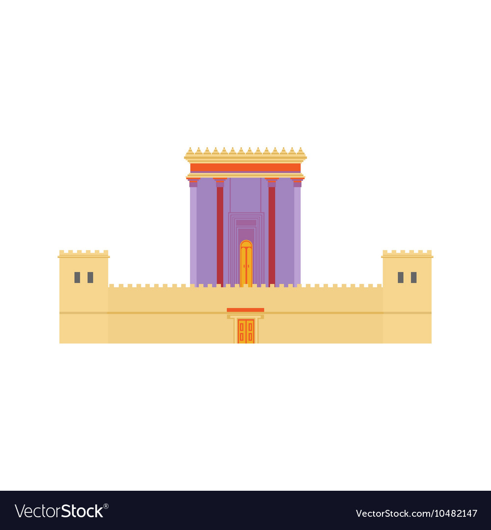 Jerusalem Herods Temple flat Royalty Free Vector Image