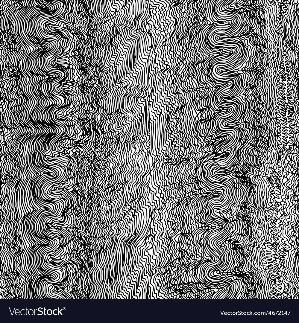 Monochrome seamless waves hand-drawn pattern Vector Image