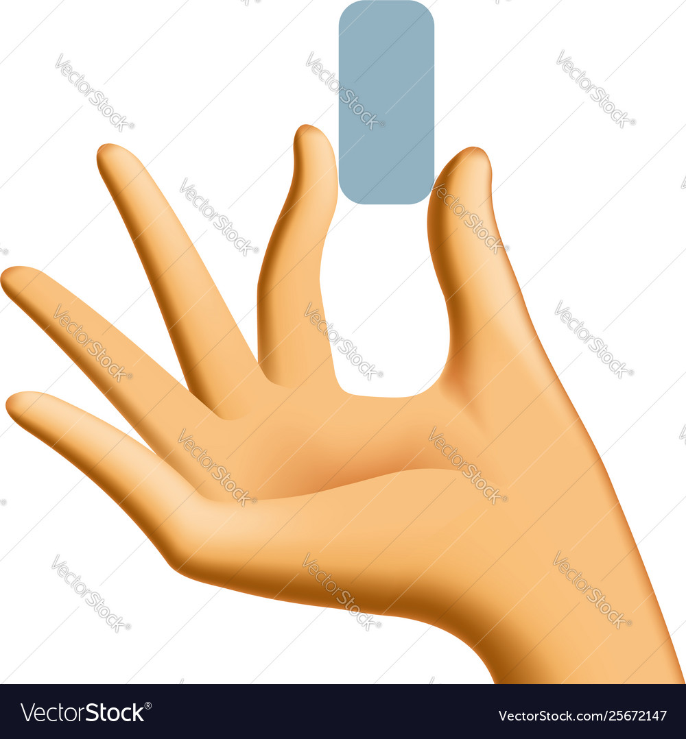 Natural hand supporting an object editable image Vector Image
