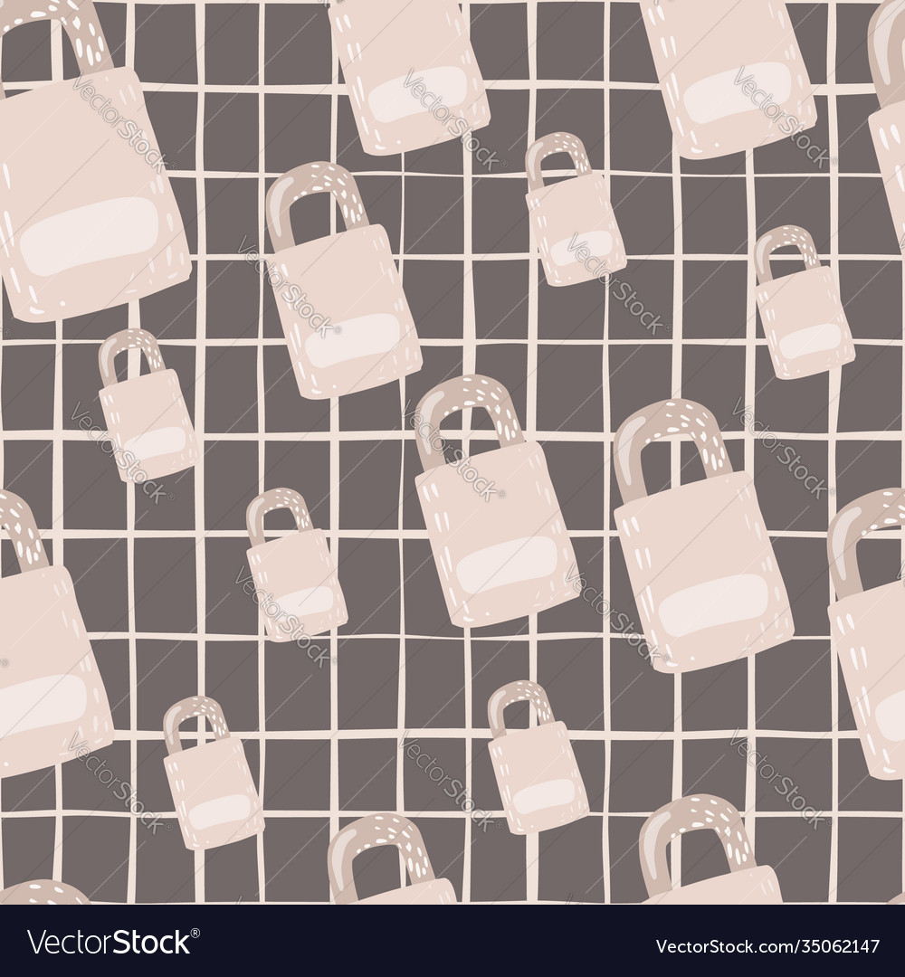 Seamless random pattern with light lock door Vector Image