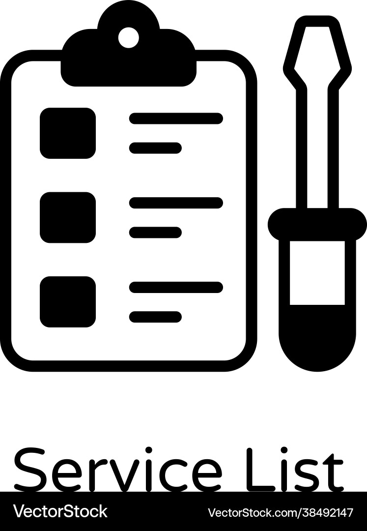 Service list Royalty Free Vector Image - VectorStock