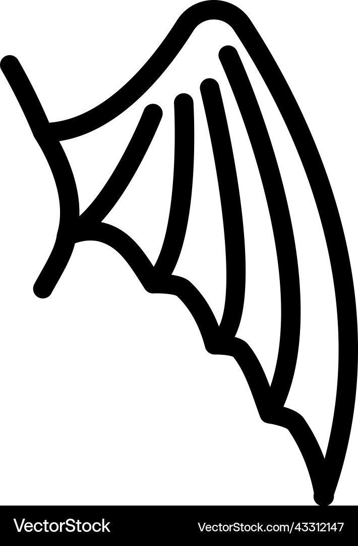 Vampire wing line icon Royalty Free Vector Image