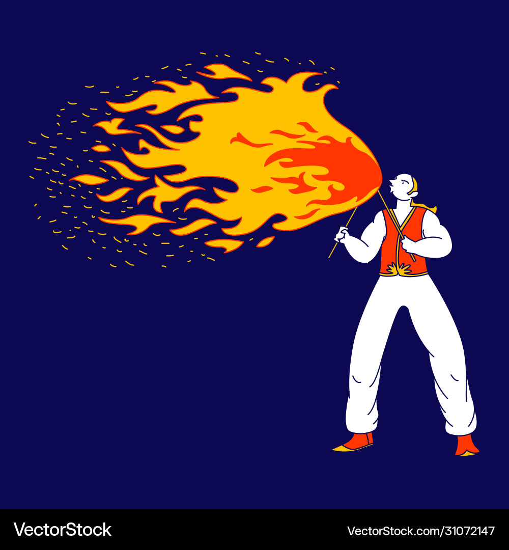 Young man fakir character dancing and juggling Vector Image