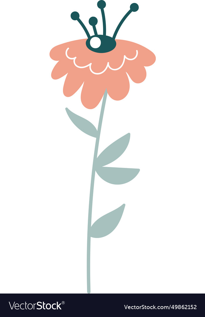 Abstract flower on stem Royalty Free Vector Image