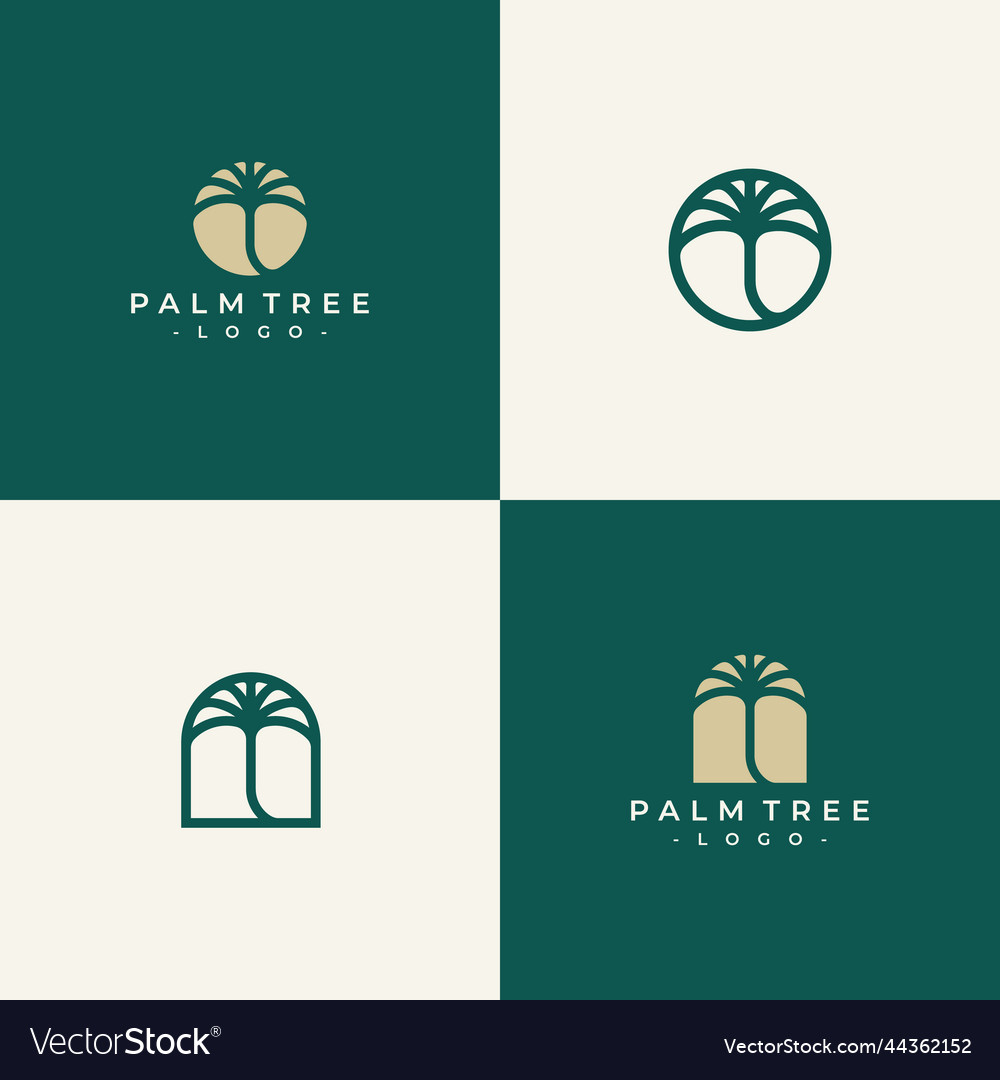Abstract palm logo set Royalty Free Vector Image