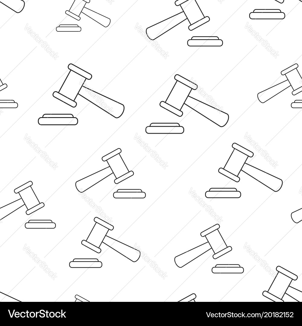 Auction hammer seamless pattern background Vector Image
