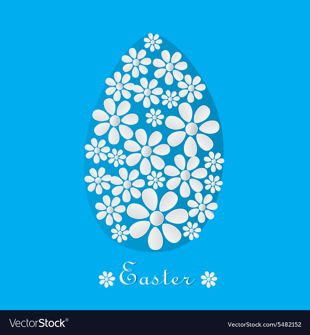 Blue card for easter Royalty Free Vector Image