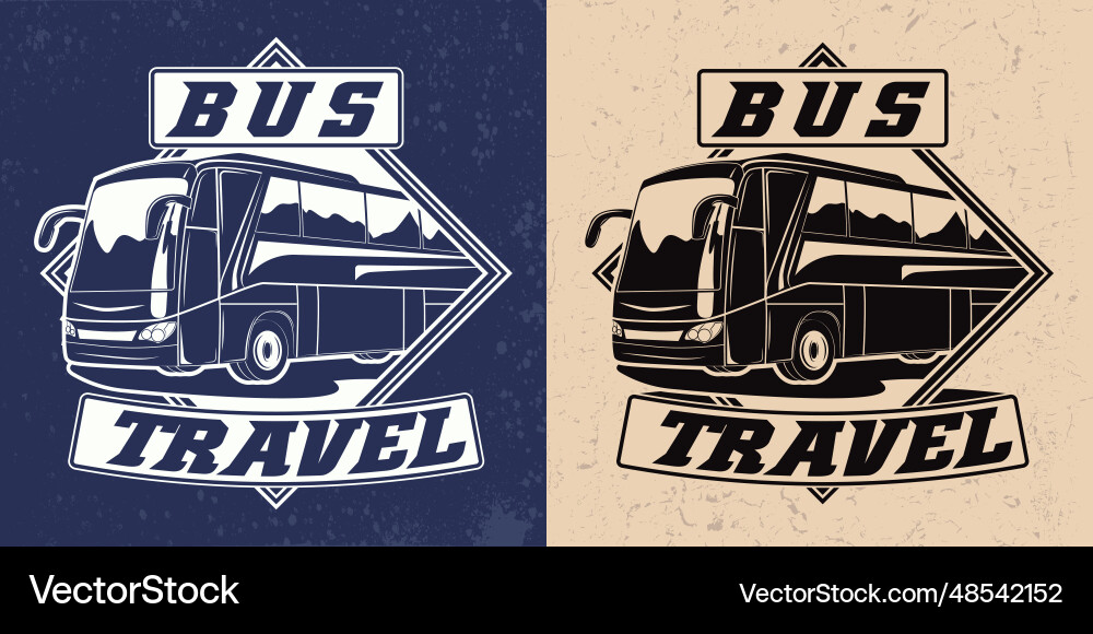 Bus travel company logo designs Royalty Free Vector Image