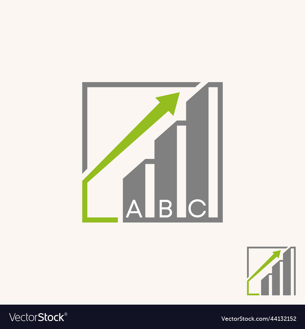 Chart or trading with arrow and square rectangular