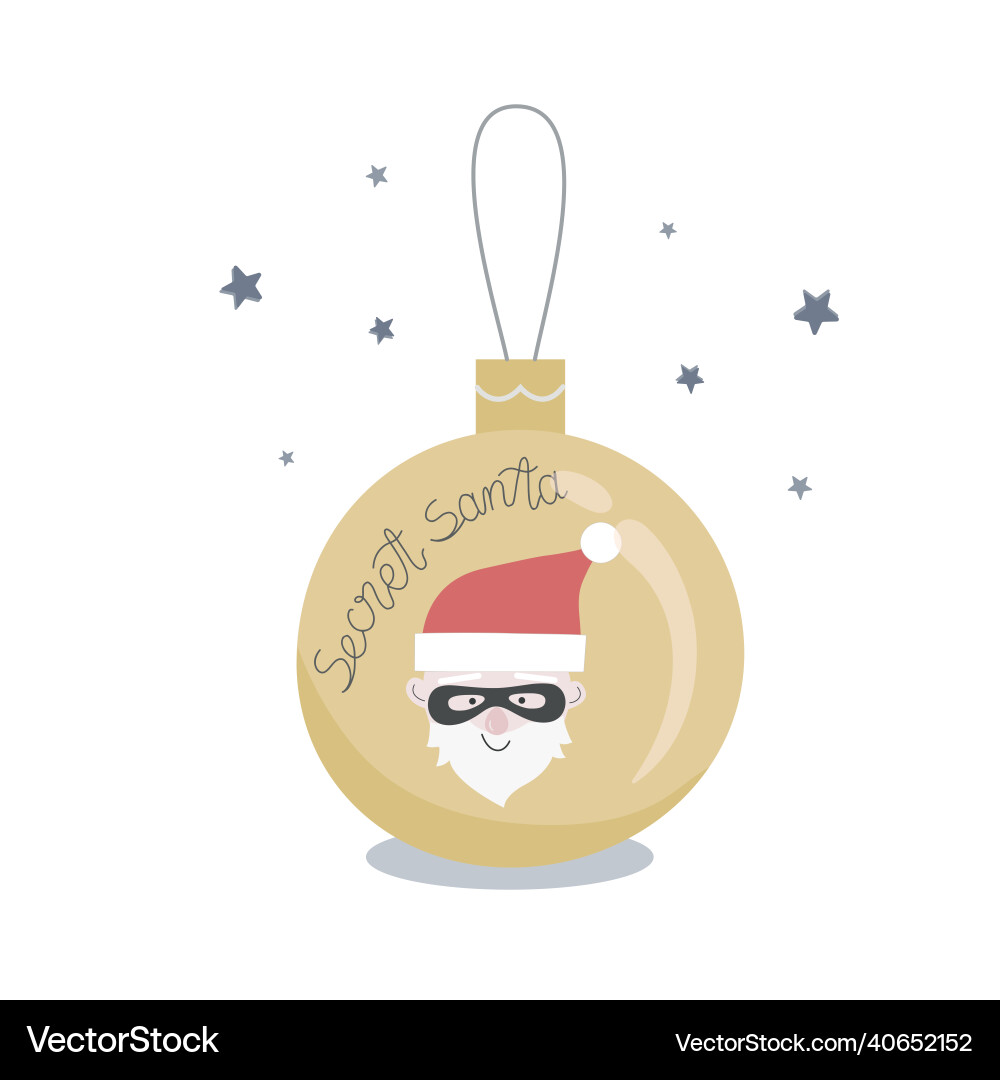 Christmas trees toy with secret santa simple Vector Image