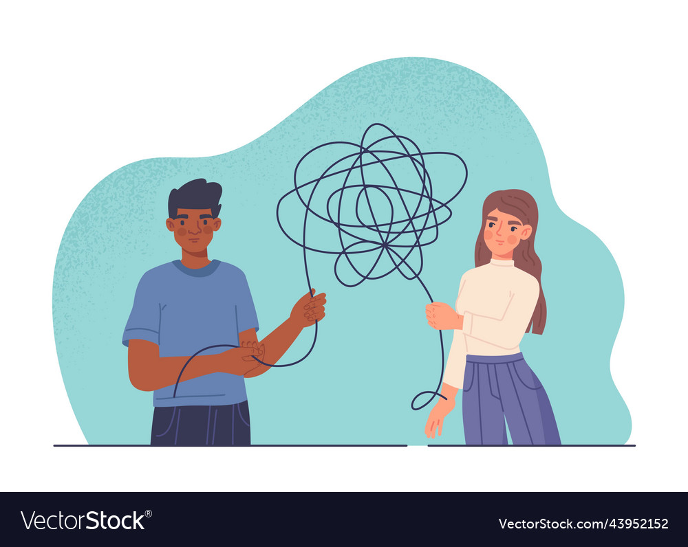 Couple unravel tangle Royalty Free Vector Image Couple unravel tangle Royalty Free Vector Image