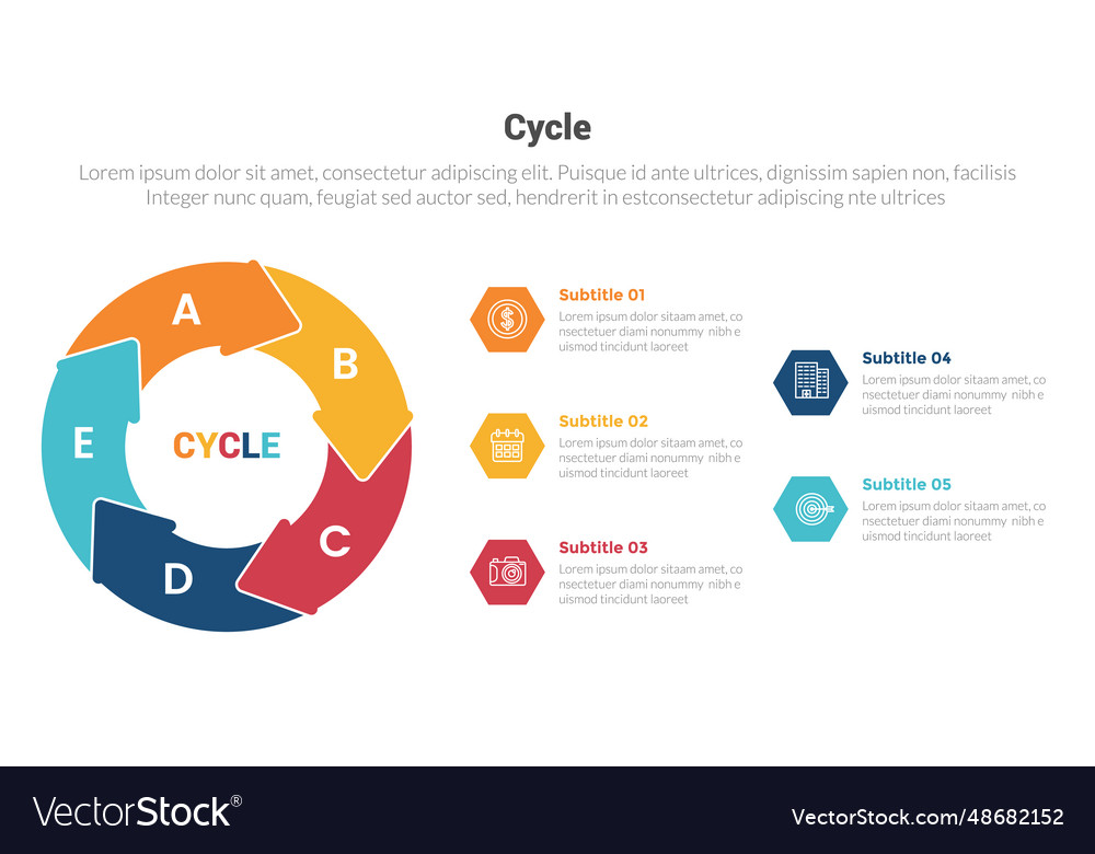 Cycle or cycles stage infographics template Vector Image