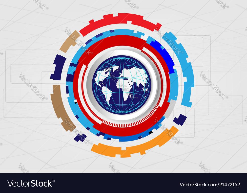 Digital global technology concept abstract Vector Image