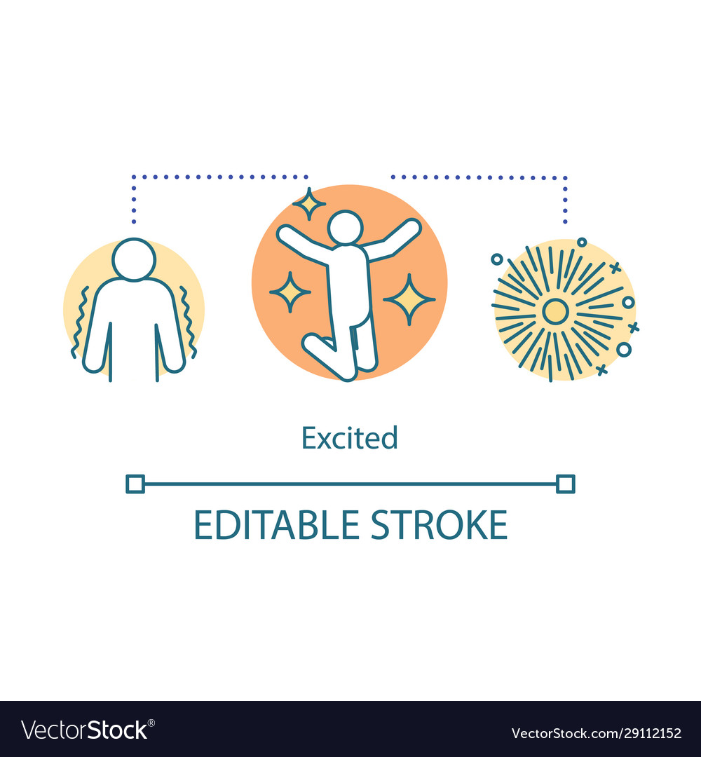 Excited concept icon Royalty Free Vector Image