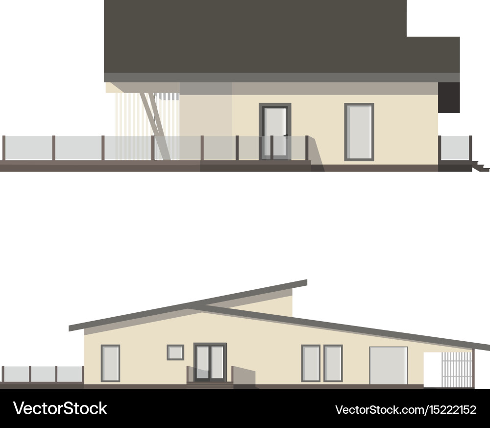 Family house in 2 views Royalty Free Vector Image