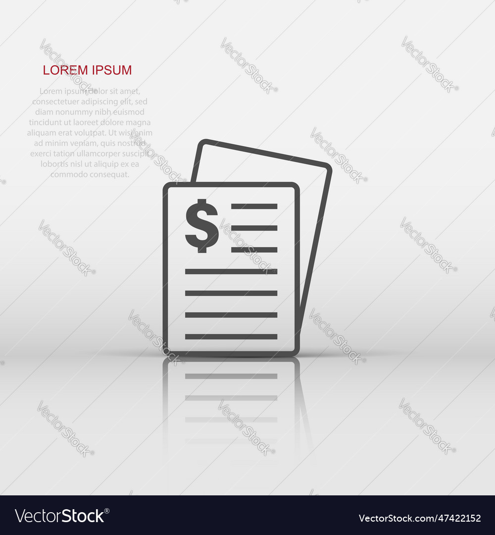 Financial statement icon in flat style document Vector Image
