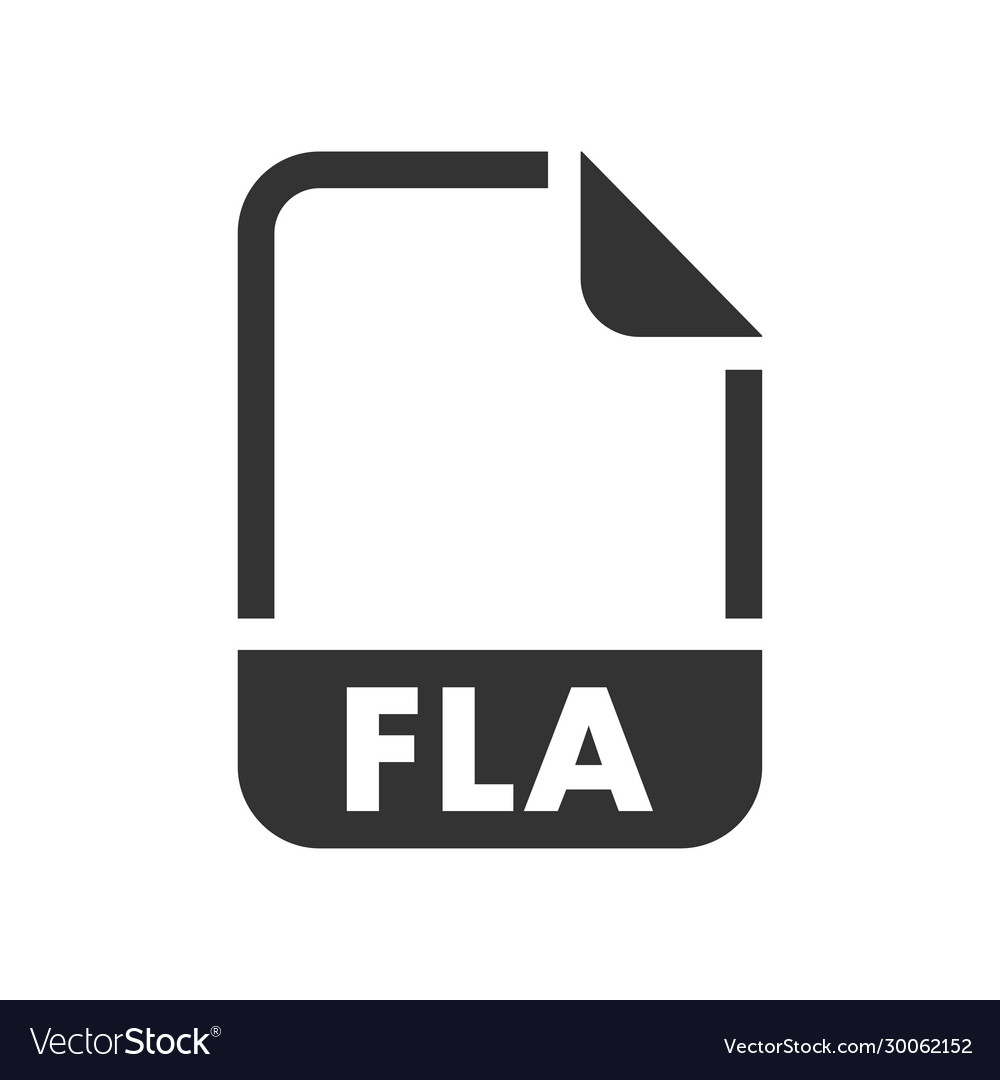 Fla file format icon Royalty Free Vector Image
