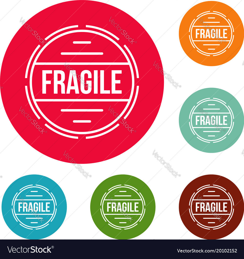 Fragile logo simple style Royalty Free Vector Image