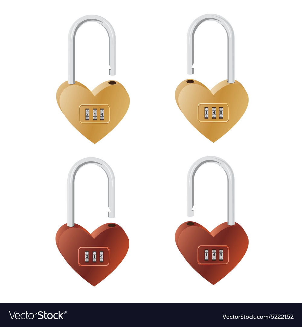 Heart lock Royalty Free Vector Image - VectorStock