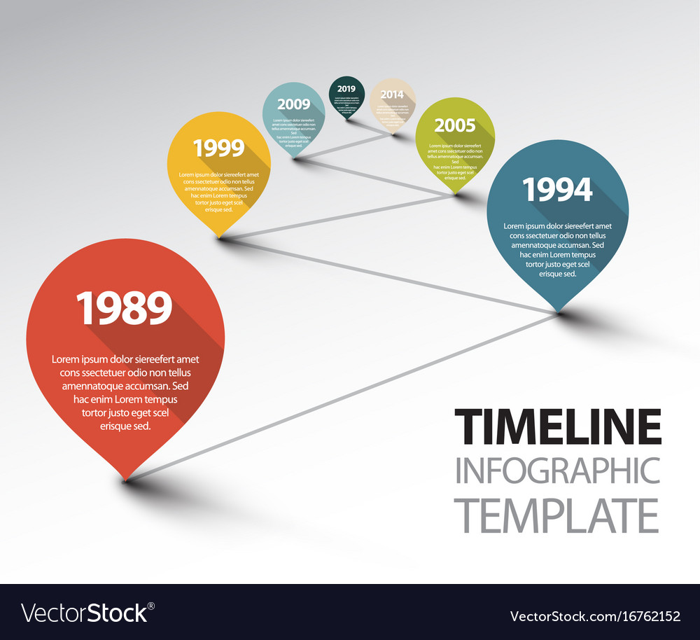 Infographic timeline template with pointers Vector Image