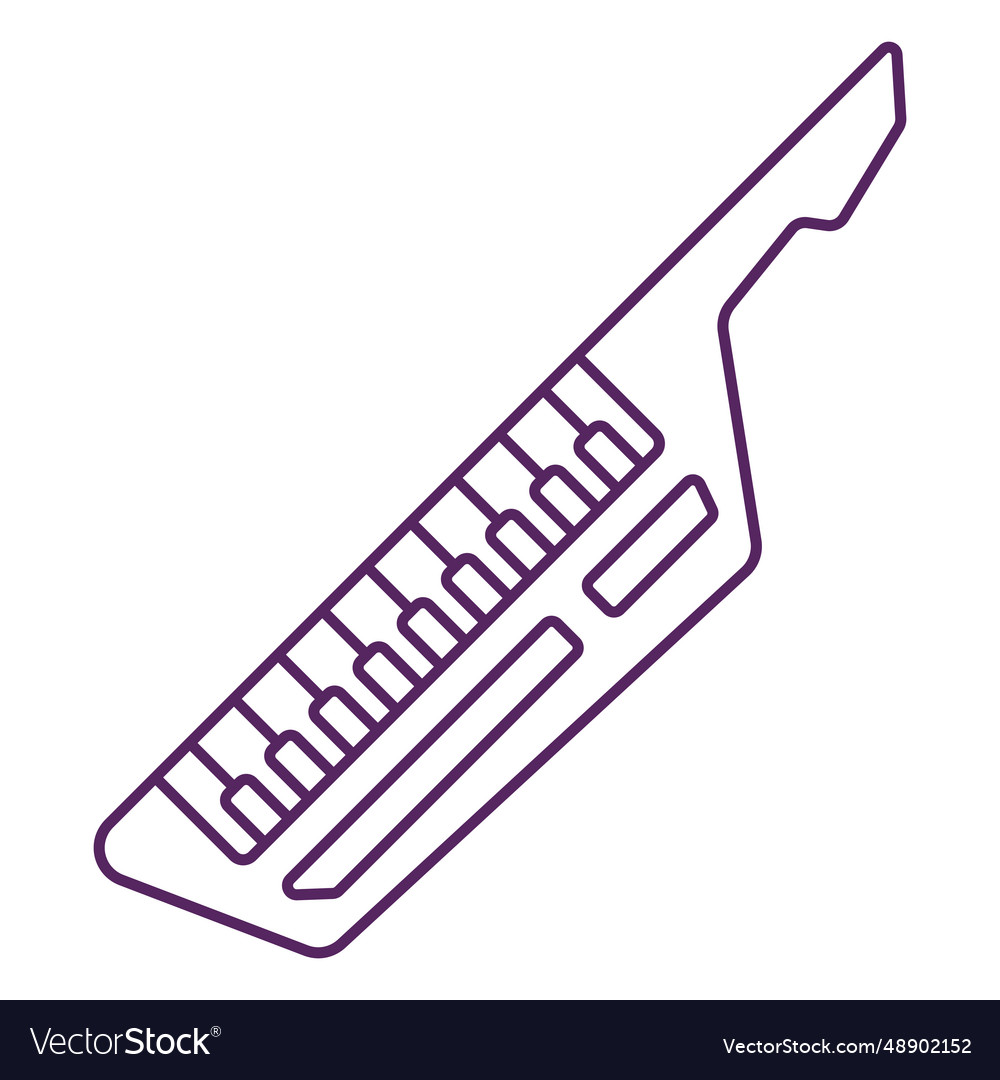 Keytar synth retro stroke Royalty Free Vector Image