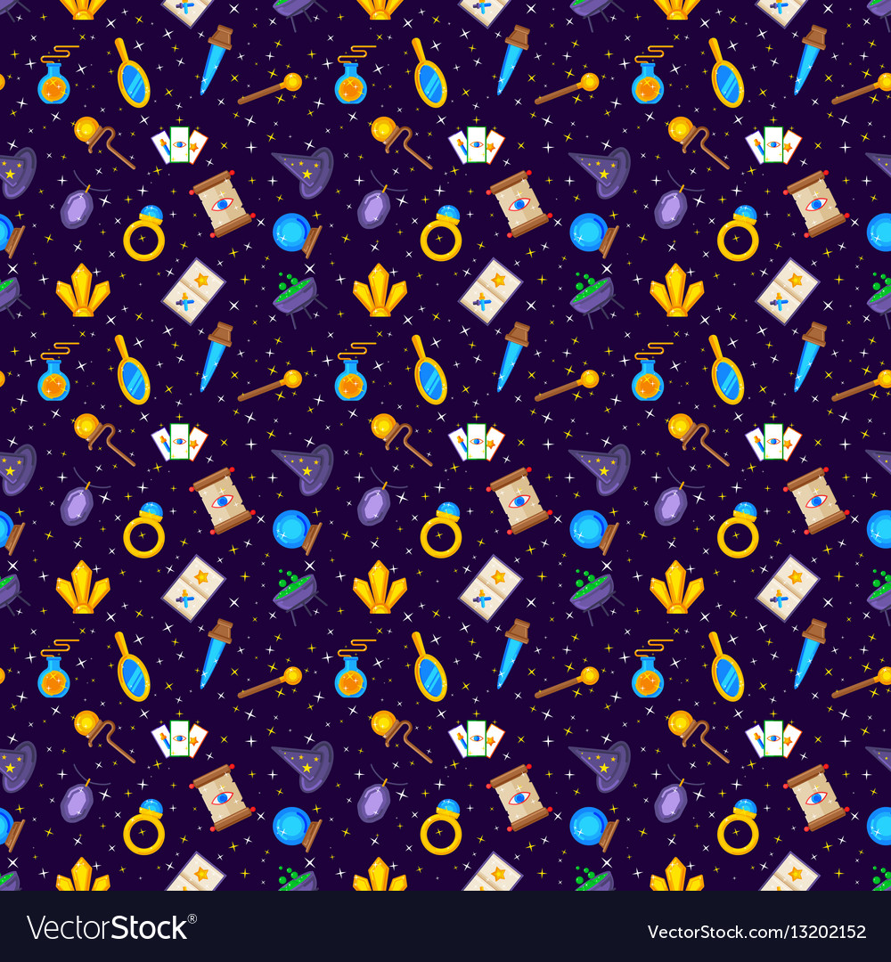Magic decorative icons seamless pattern Royalty Free Vector Magic decorative icons seamless pattern Royalty Free Vector