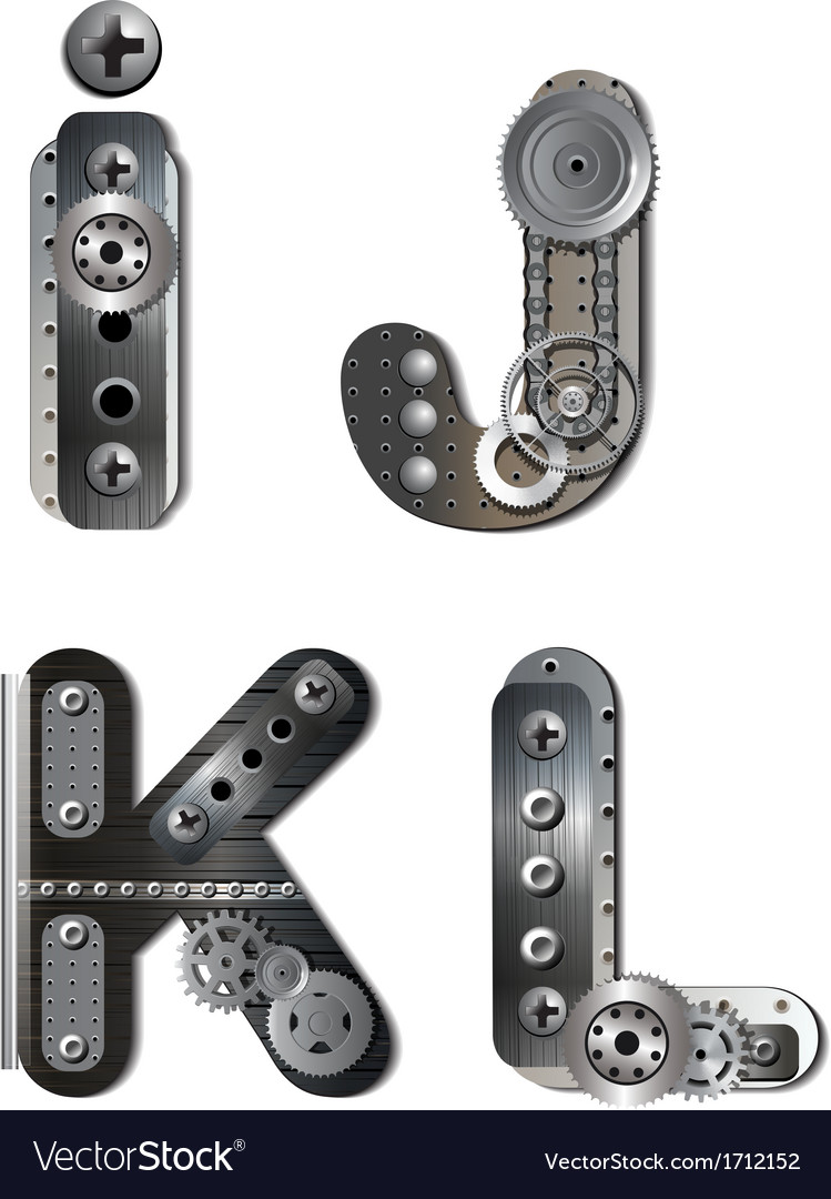 Mechanical alphabet Royalty Free Vector Image - VectorStock