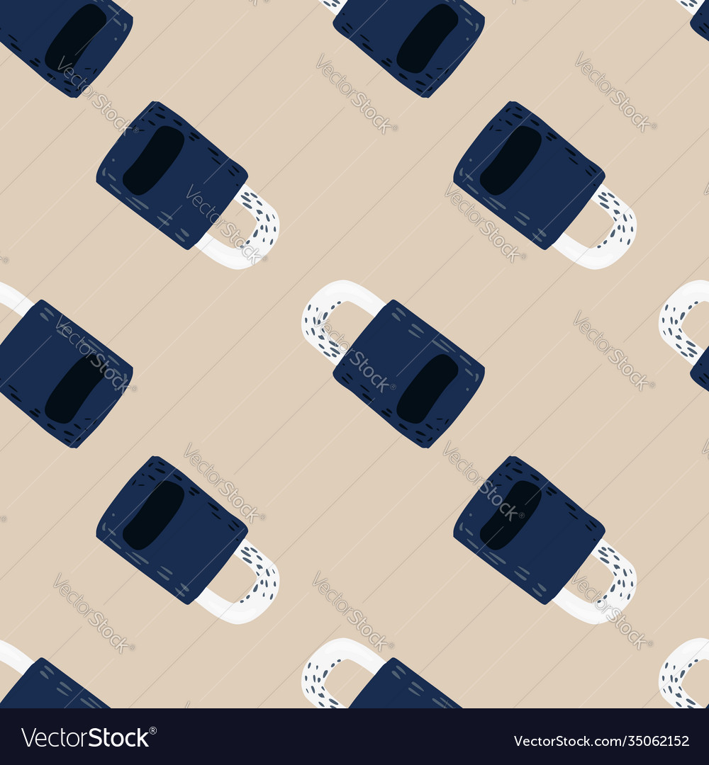 Navy blue lock secret elements seamless pattern Vector Image