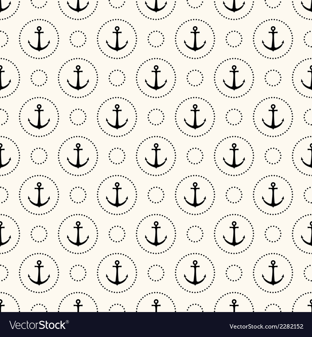 Seamless retro pattern with anchors Royalty Free Vector