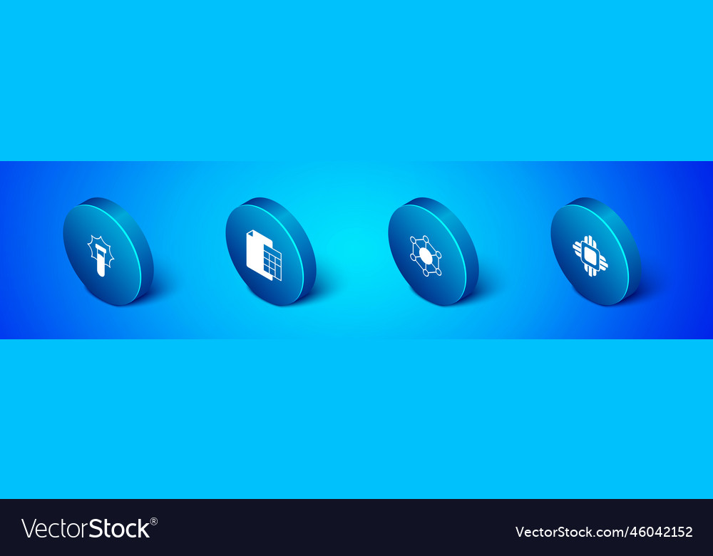 Set isometric explosion in the flask molecule Vector Image