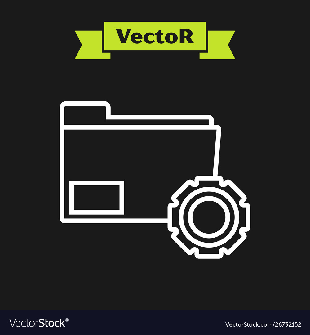 White line folder settings with gears icon Vector Image